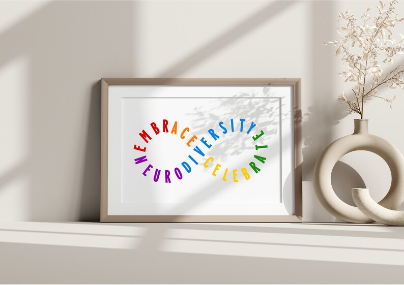 Neurodiversity Symbol Print, Autism Awareness Print, Infinity Sign Art ...