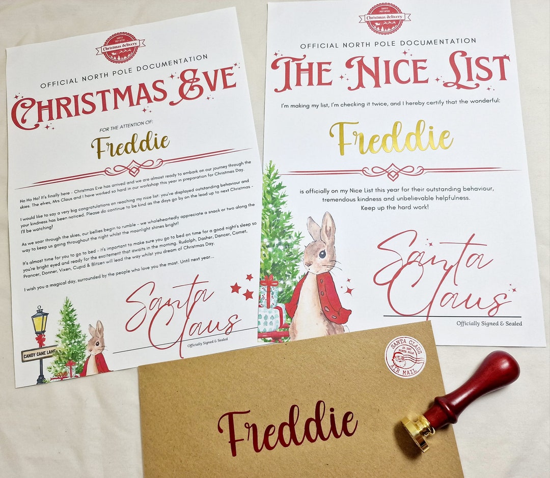 Personalised Santa Letter & Nice List Certificate Set Letter - Etsy UK
