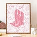 Pink Cowgirl Print, Trendy Cowgirl Wall Art, Retro Pink Western Poster ...