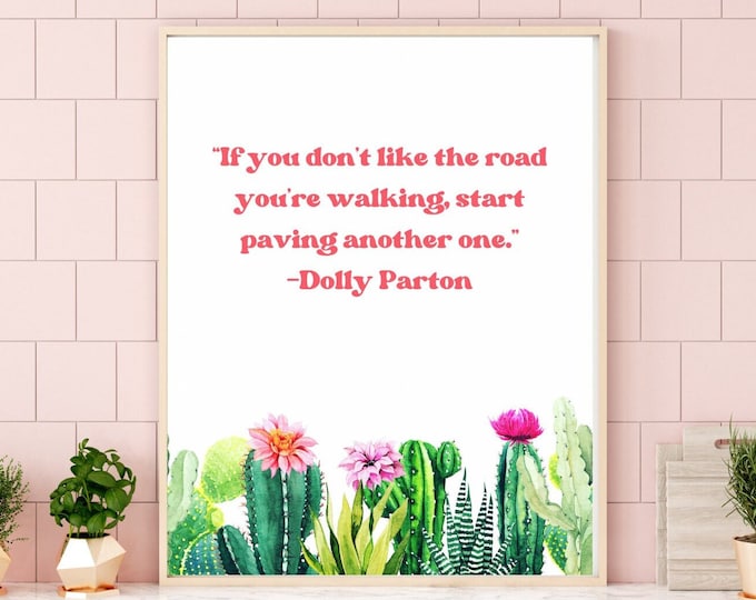 DOLLY PARTON Quote Prints Wall Art, Coffee Wall Decor, Pour Yourself a ...