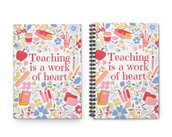 Floral Green Spiral Notebook Journal Ruled Line, Flowers - Etsy