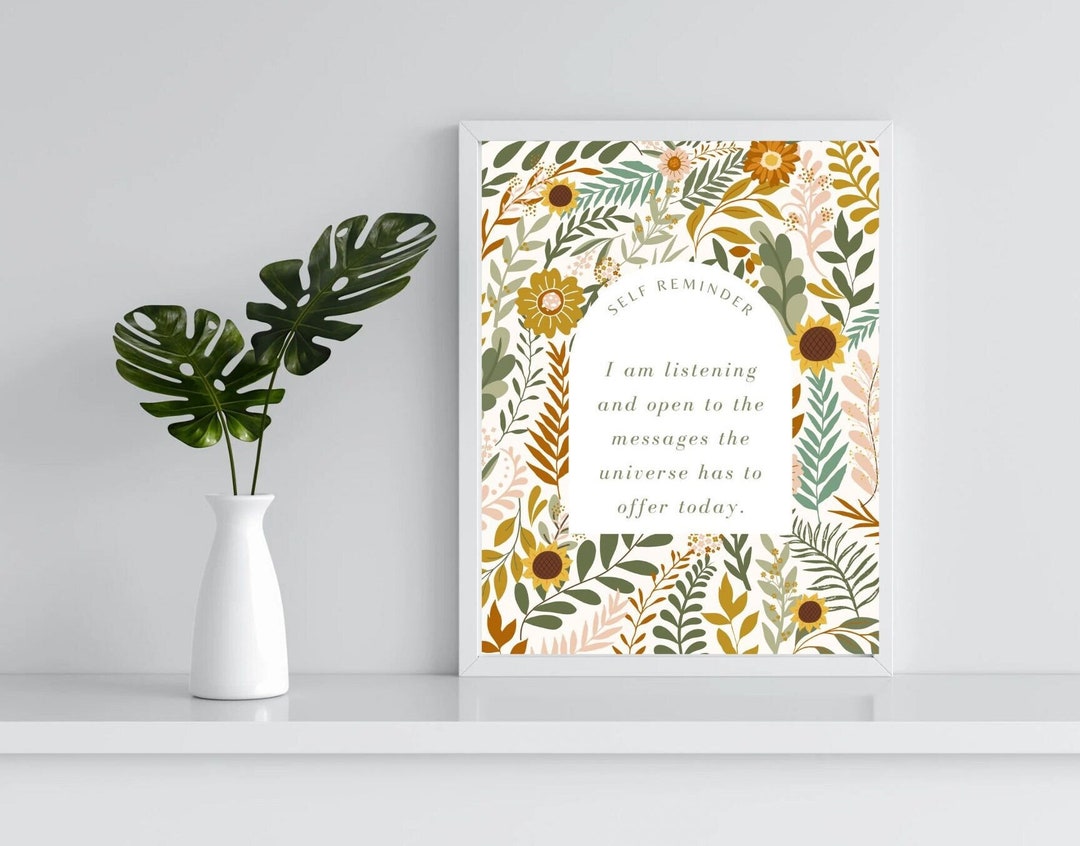 Self Affirmation Wall Art Boho Terracotta Floral Print - Etsy