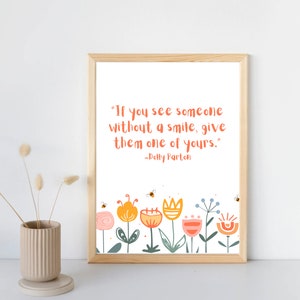 Dolly Parton Smile Quote Print Classroom Wall Art Kids Room - Etsy