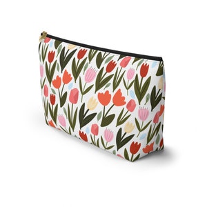 Tulip Toiletry Bag, Tulips Makeup Bag, Floral Cosmetic Bag, Colorful ...