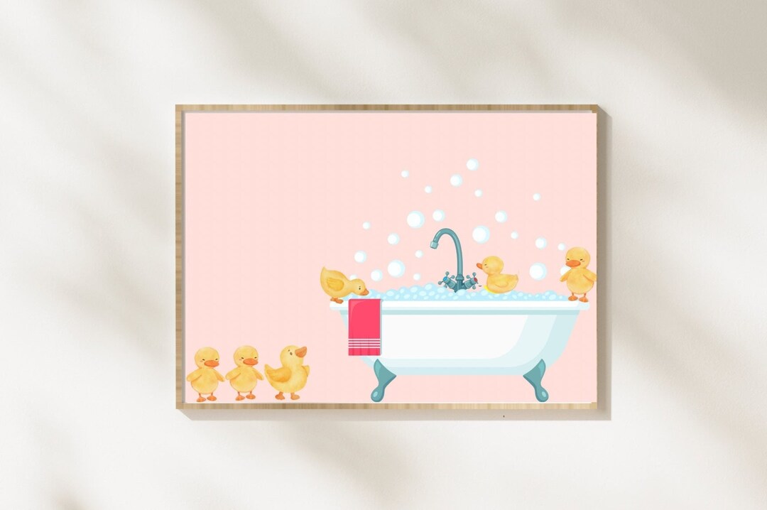 Girls Bathroom Wall Art, Girls Bathroom Duck Prints, Kids Bathroom ...