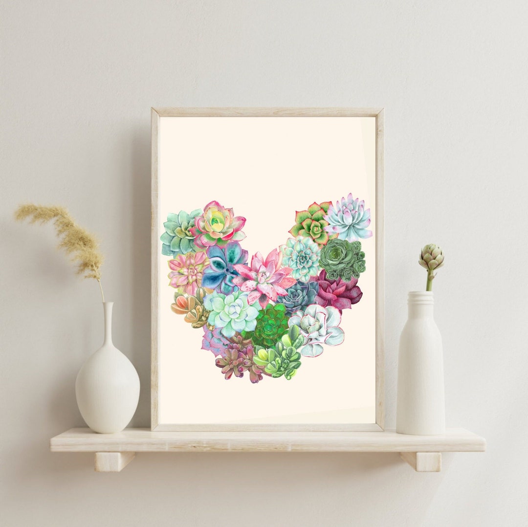 Succulent Print, Succulent Wall Art, Succulent Decor, Boho Succulent ...