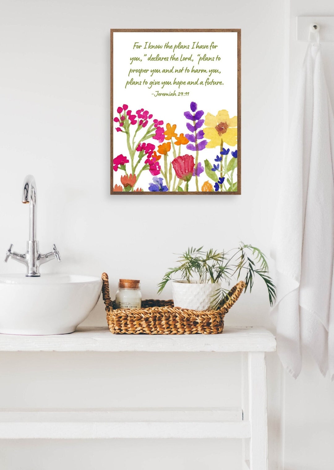 Christian Wildflower Print, Jeremiah 29:11, for I Know the Plans I Have ...