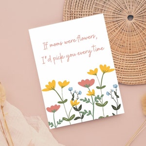 Mom Birthday Card, Mom Birthday Flower Card, Birthday Card for Mom ...