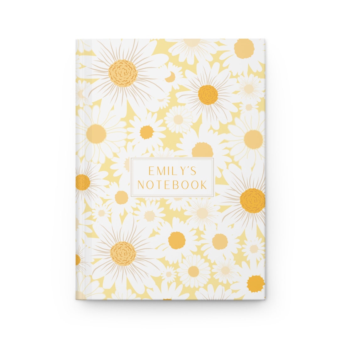 Customized Daisy Journal, Personalized Notebook, Daisies Journal, Yellow Daisy Notebook, Yellow ...