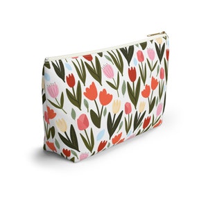 Tulip Toiletry Bag, Tulips Makeup Bag, Floral Cosmetic Bag, Colorful ...