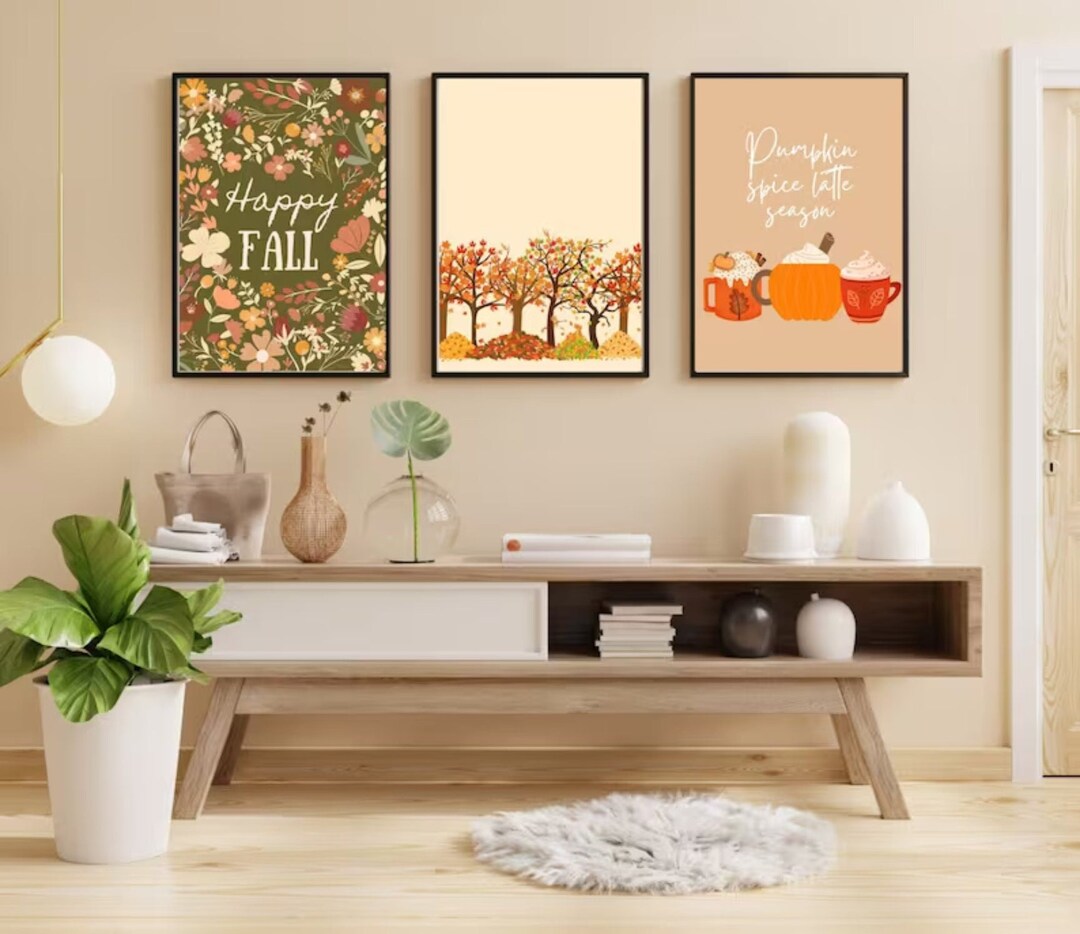 Fall Printables Set of 3 Fall Digital Wall Art Autumn - Etsy
