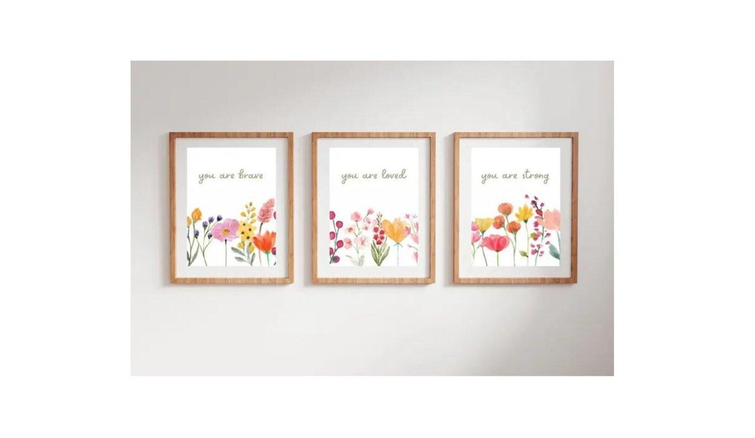 You Are Brave You Are Strong You Are Loved Sign Set of 3 Affirmation ...