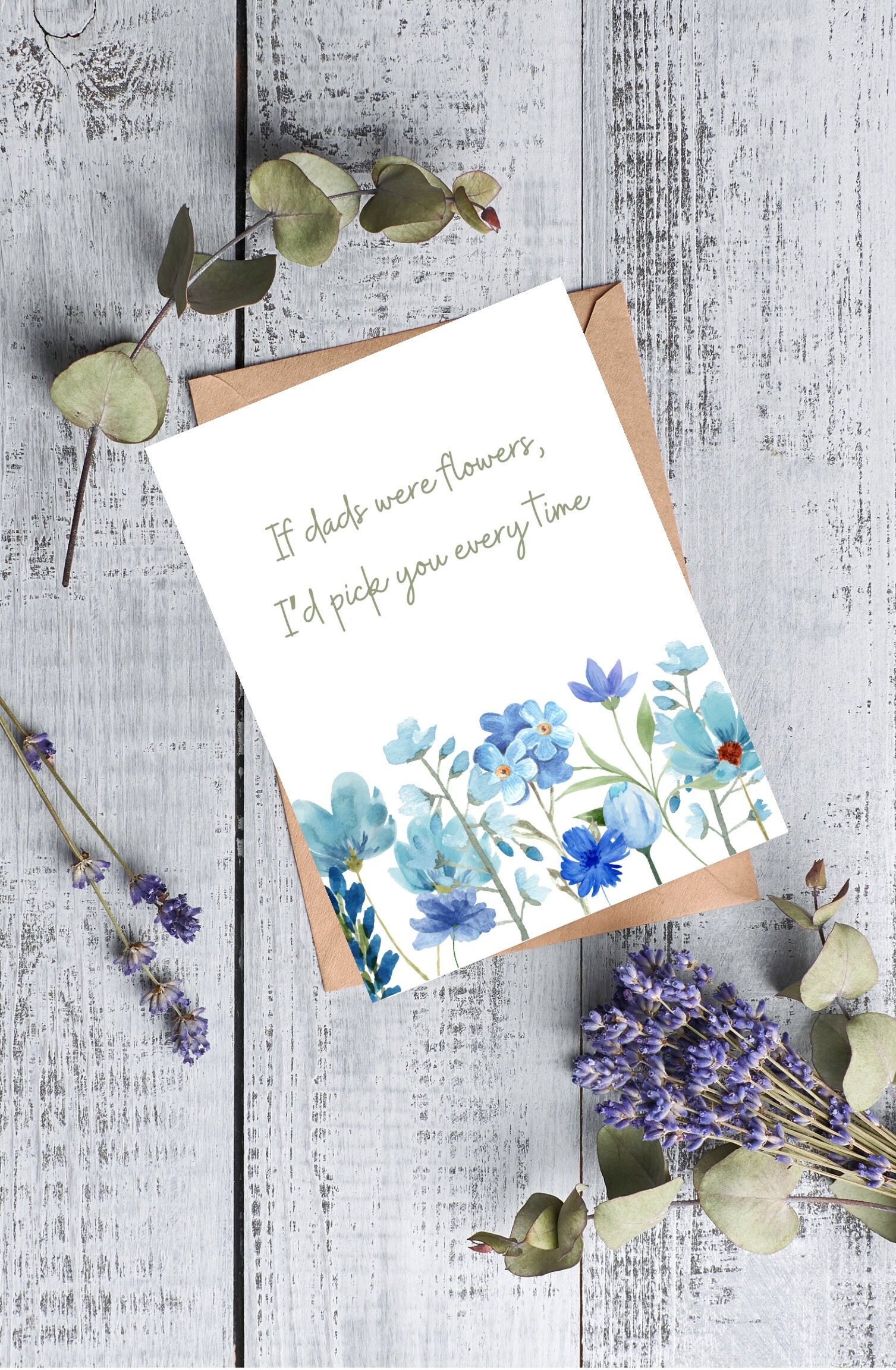 Dad Birthday Card, Father’s Day Card, Card for Dad, Dad Flower Card ...