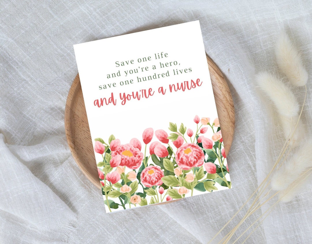 Nurse Card, Nurse Appreciation Card, Nurse Gift, Cards for Nurses ...