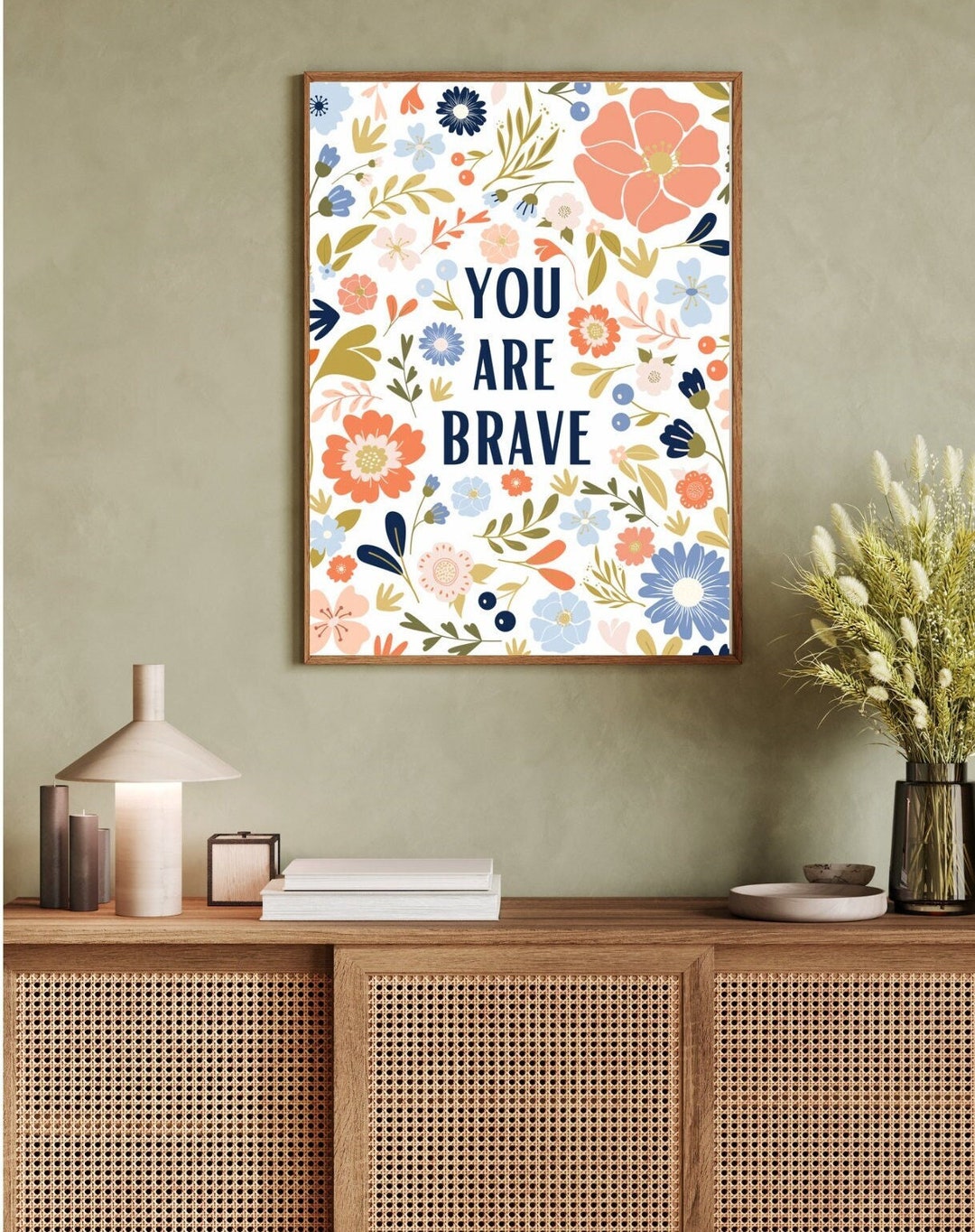 You Are Brave Print, Brave Quote Wall Art, Courage Brave Wall Decor ...