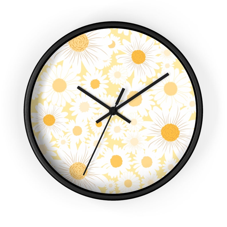Floral Wall Clock, Daisy Clock, Wooden Flower Clock, Daisies Wood Wall ...