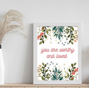 Affirmation Wall Art, Affirmation Print, Self Love Wall Art, Therapist ...