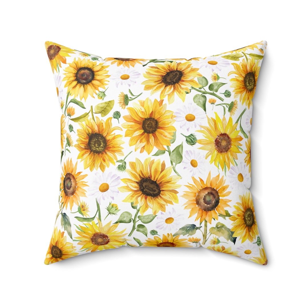 Sunflower Pillow, Sunflowers Decorative Pillow, Sunflower Daisy Throw ...