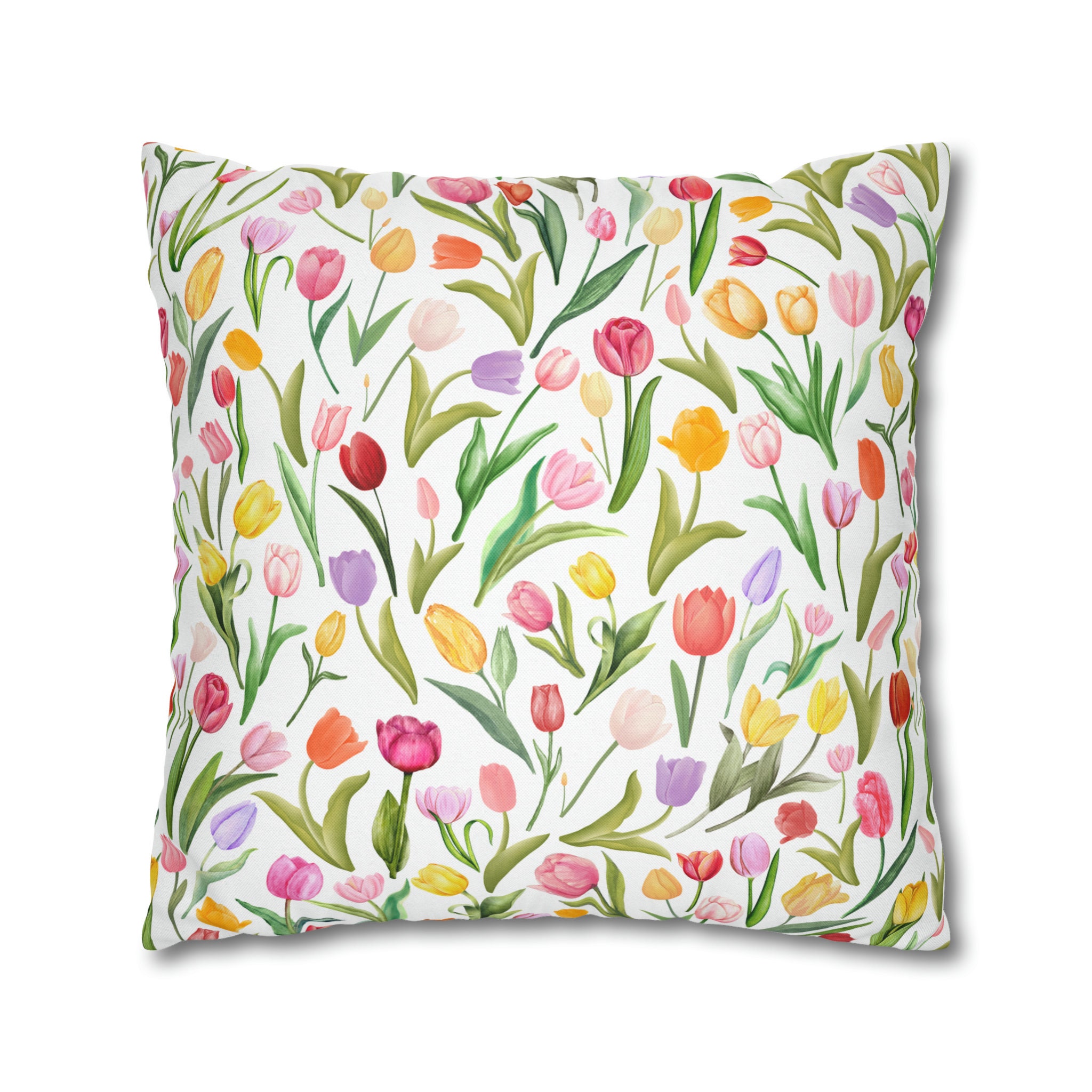 Tulip Pillow Covers, Watercolor Tulips Pillow Cover, Tulip Pillowcase ...
