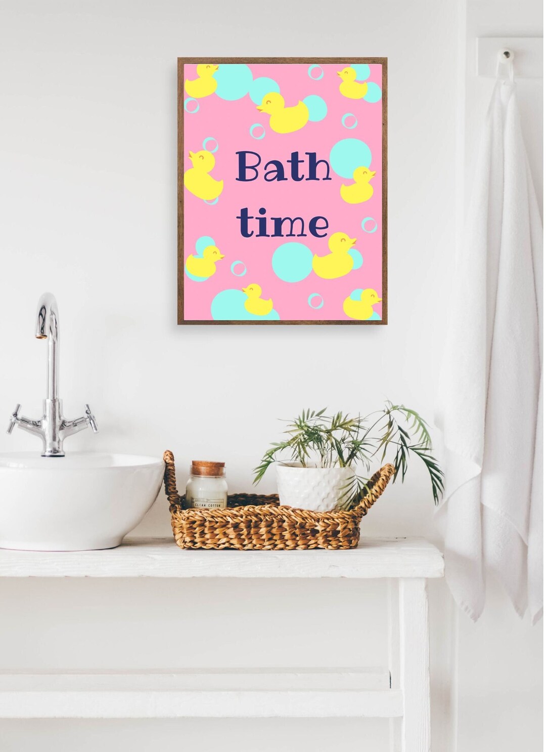 Girl Bath Wall Art, Bubble Bath Rubber Duck Print, Bathroom Wall Decor ...