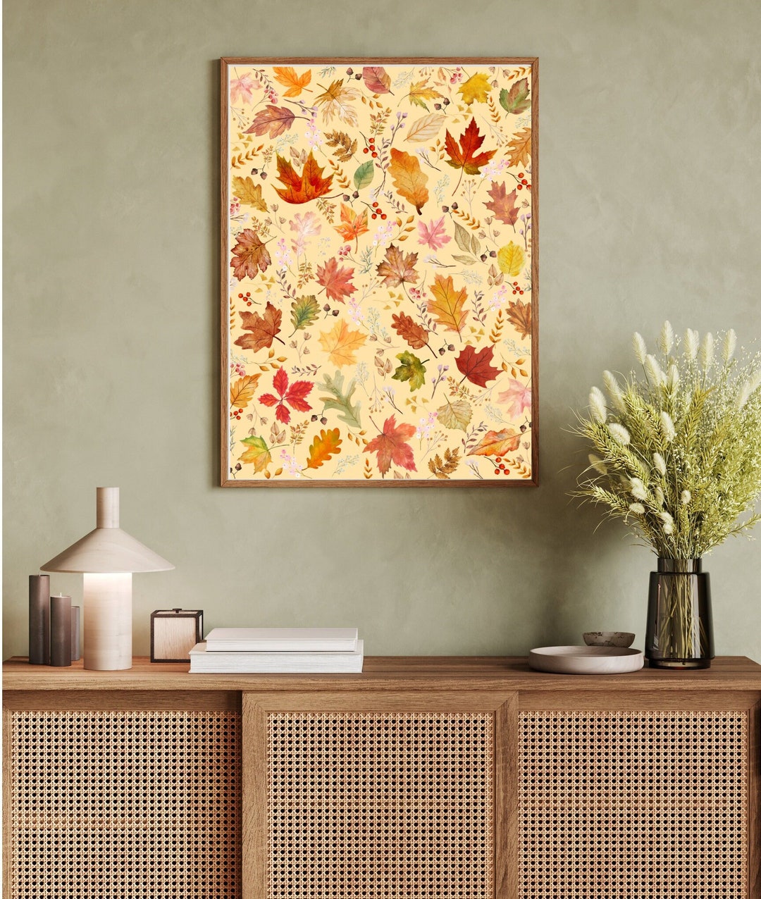 Fall Leaves Wall Art Autumn Leaves Print Fall Watercolor - Etsy