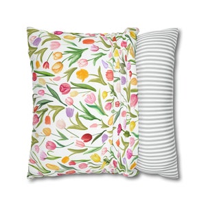 Tulip Pillow Covers, Watercolor Tulips Pillow Cover, Tulip Pillowcase, Spring Floral Pillow ...