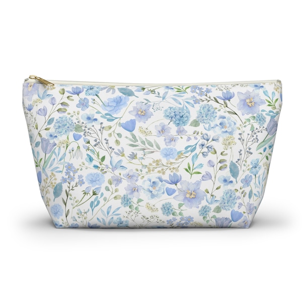 Light Blue Flower Makeup Bag - Etsy