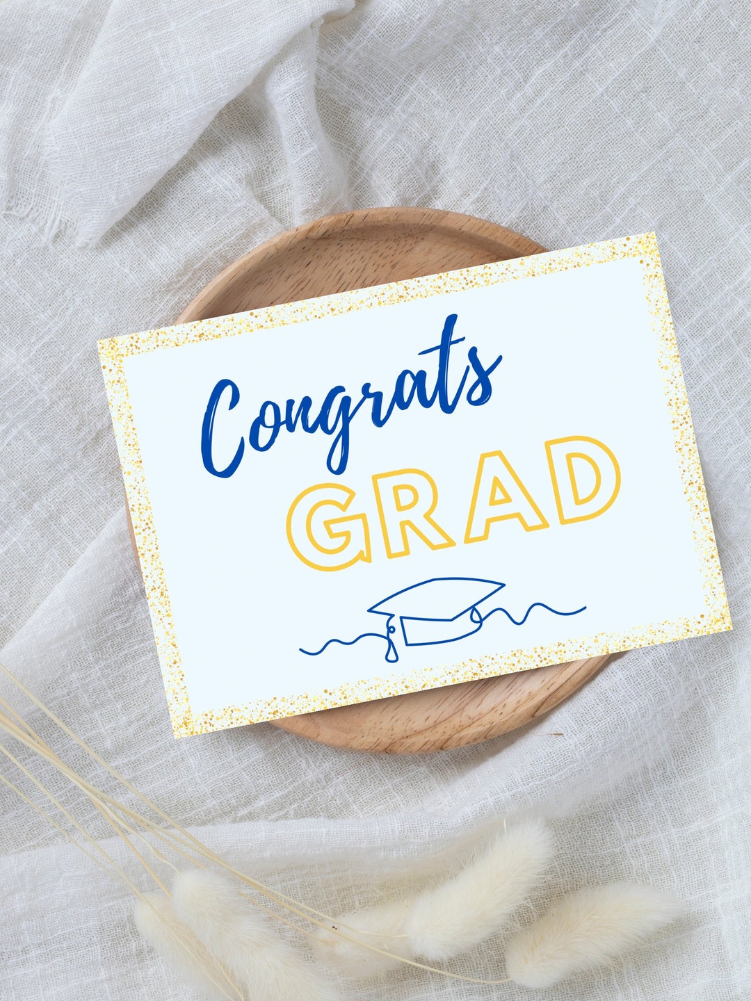 Graduation Card Graduation Card for Him Blue Gold Graduation - Etsy