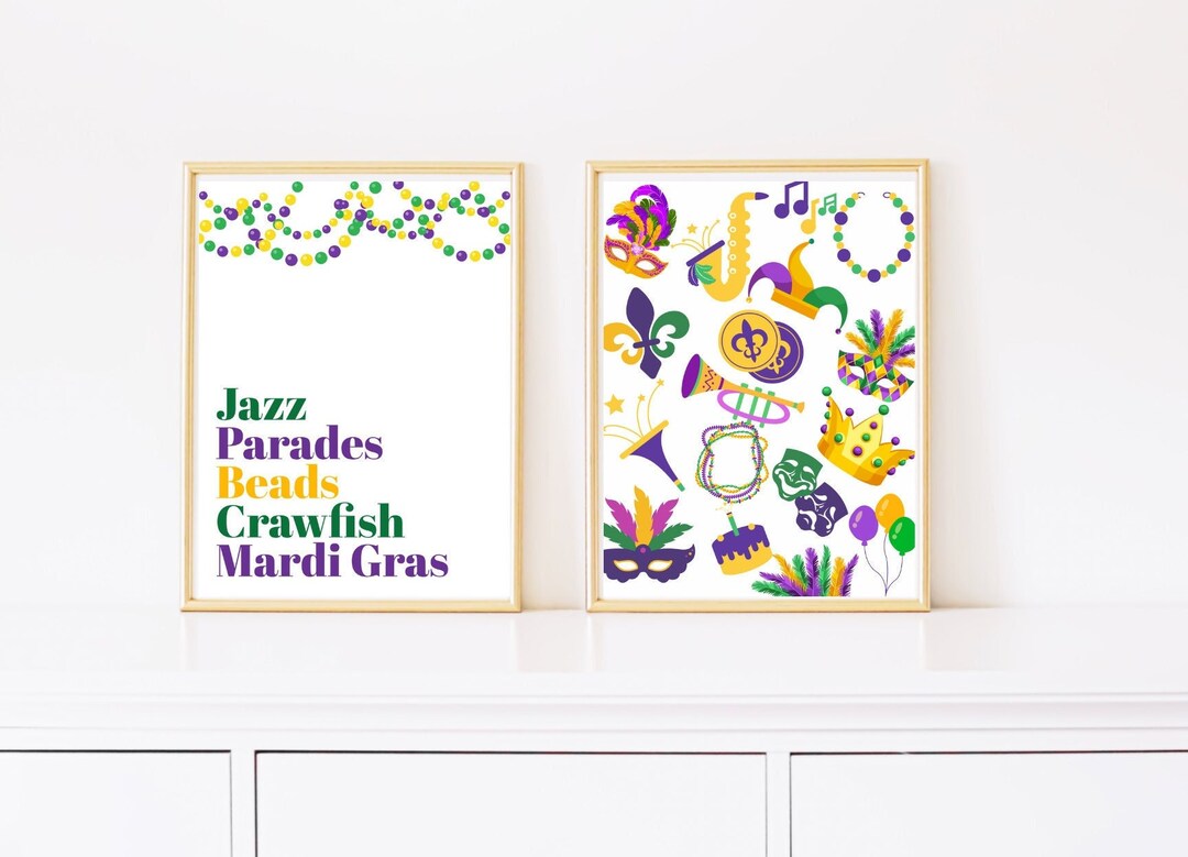 Mardi Gras Decor, Mardi Gras Digital Wall Art, Mardi Gras Decoration ...