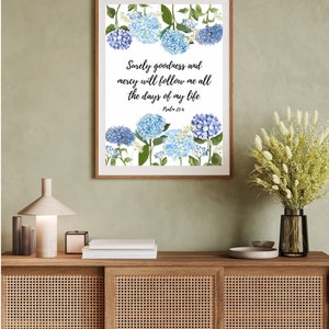 Christian Scripture Wall Art, Bible Verse Floral Wall Art, Christian ...