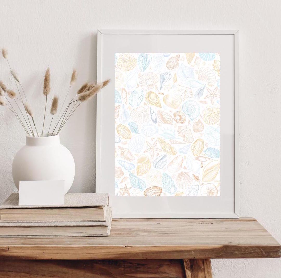 Seashells Print, Boho Beachy Wall Art, Coastal Grandaughter Wall Decor ...