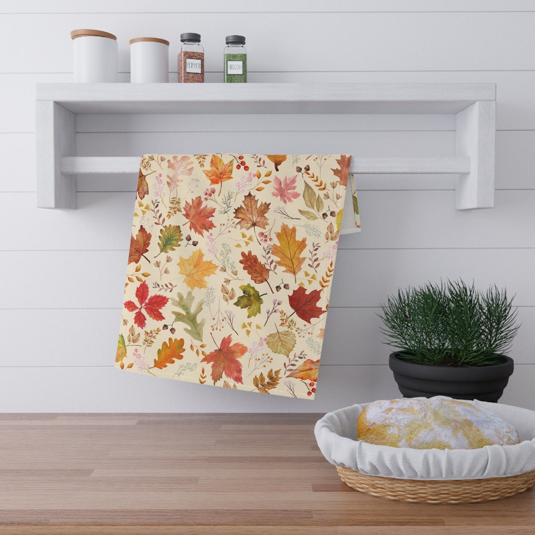 Autumn Kitchen Towel, Autumn Tea Towel, Fall Kitchen Towel, Fall Tea ...