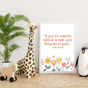 Dolly Parton Smile Quote Print, Classroom Wall Art, Kids Room Wall Art ...