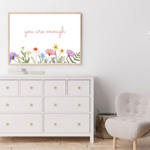 You Are Enough Sign Affirmation Wall Art Encouragement Gift Therapist ...