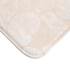 Beach Bath Mat, Boho Beach Bath Mat, Seashell Bath Mat, Beach Bathroom ...