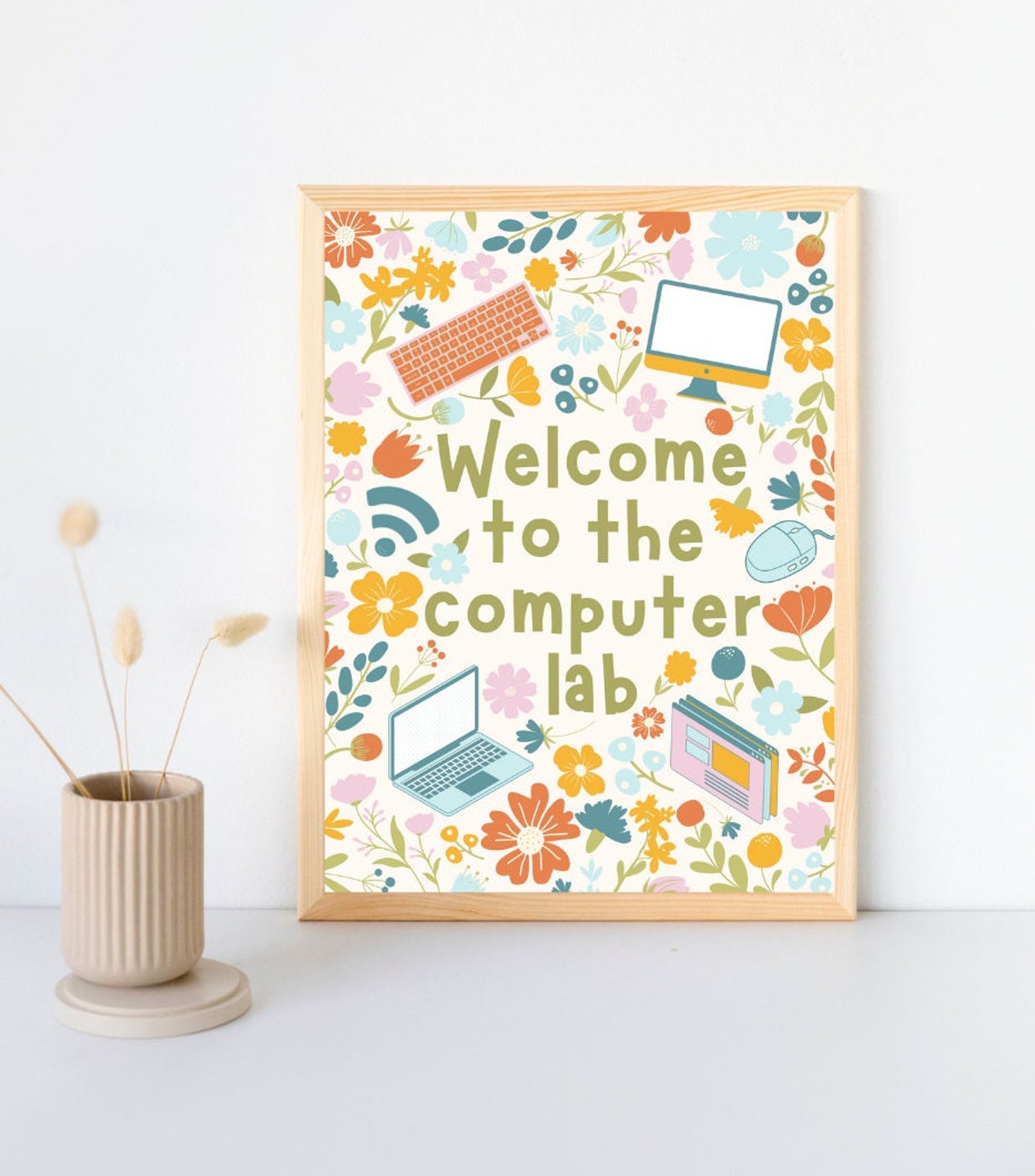 Computer Lab Room Decor, Welcome to Computer Lab Sign, Computer Lab ...