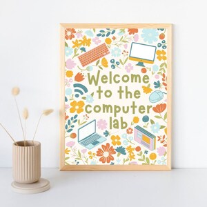 Computer Lab Room Decor, Welcome to Computer Lab Sign, Computer Lab Classroom Poster, School ...
