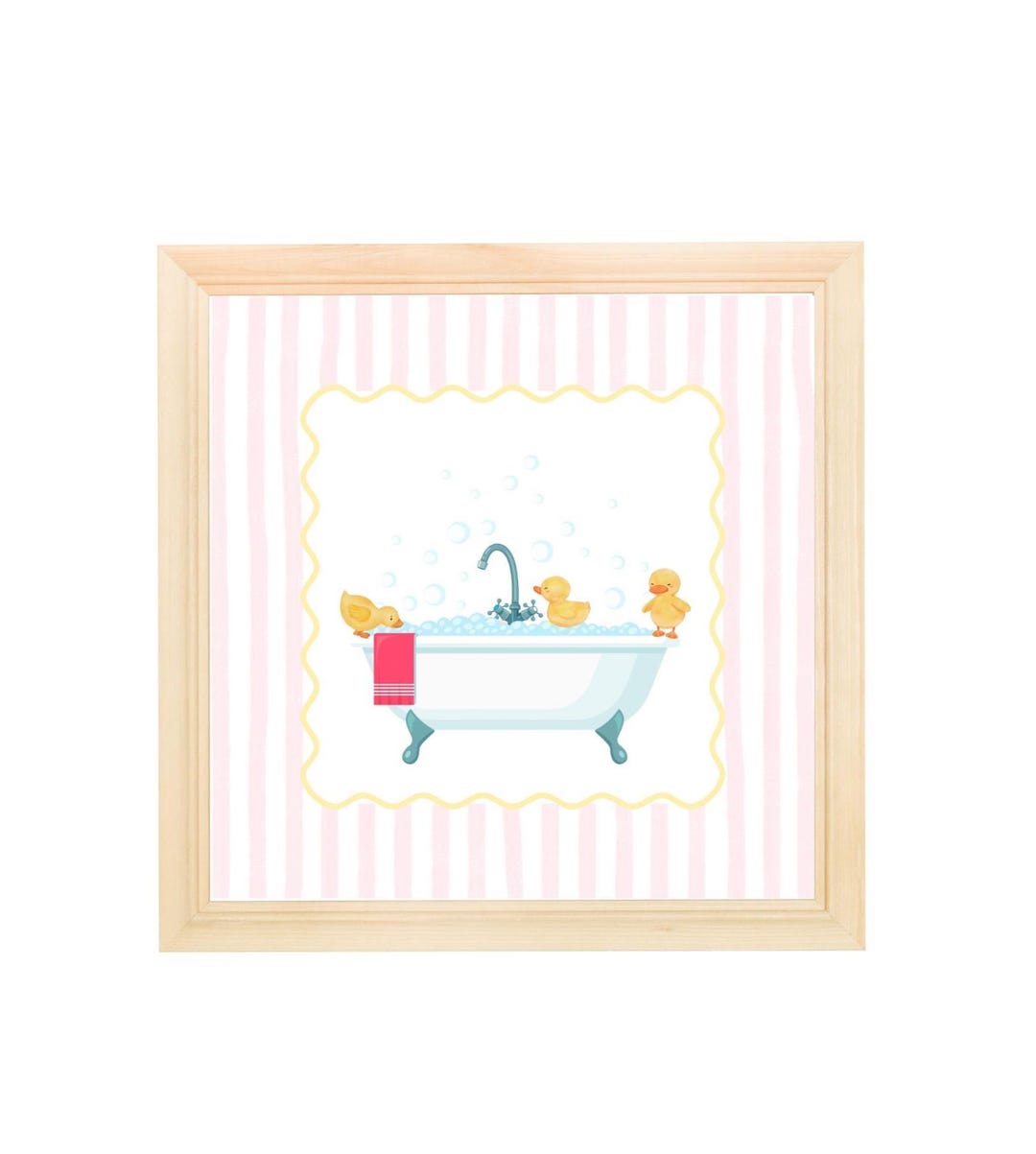 Girls Bathroom Wall Art, Pink Ducks Bathtub Print, Toddler Bathroom ...