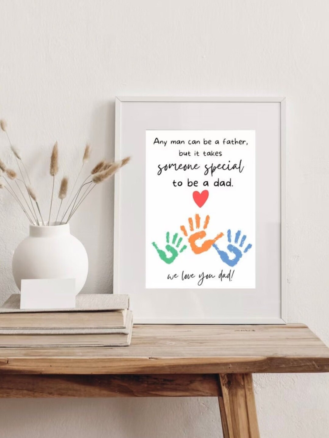 Handprint Father's Day Kids Art, Handprint Dad Craft Diy, Kids ...