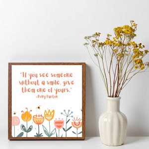 Dolly Parton Smile Quote Print, Classroom Wall Art, Kids Room Wall Art ...