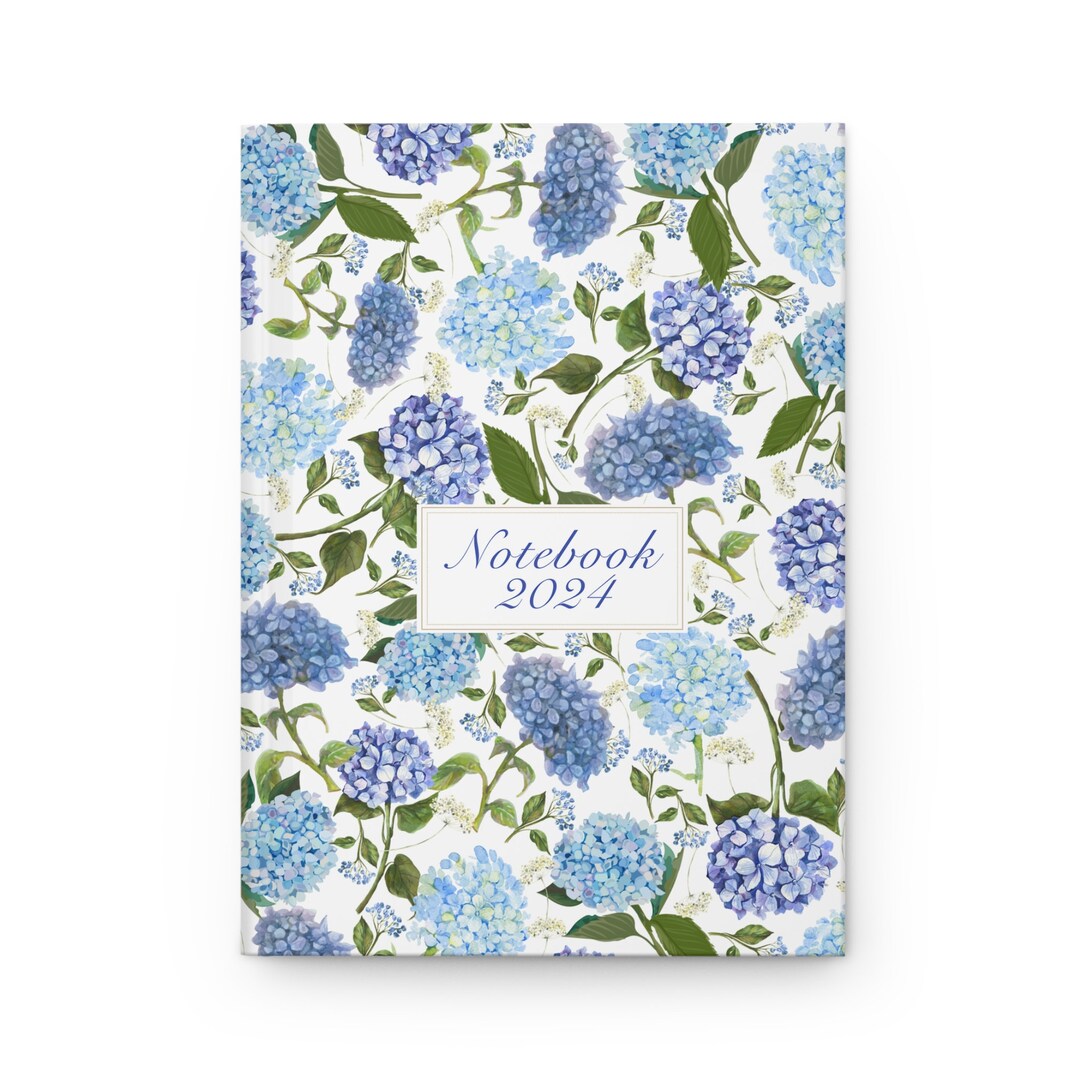 Hydrangea Journal, Customized Floral Journal, Blue Hydrangeas Journal, Blue Flowers Journal ...
