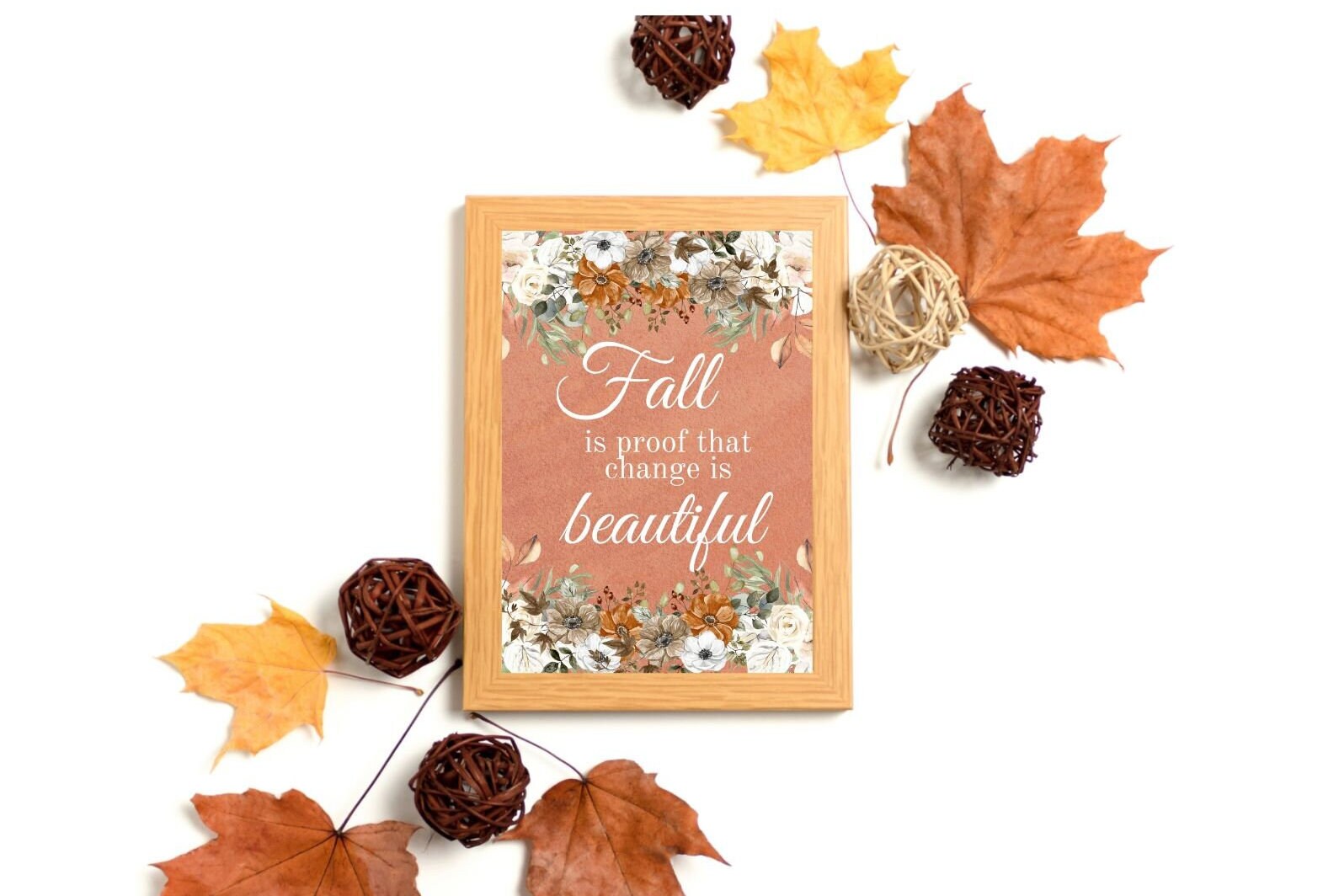 Fall is Proof That Change is Beautiful Print, Seasons Changing Quote ...