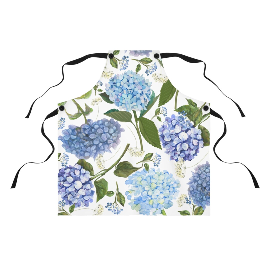 Hydrangea Apron Blue Hydrangeas Apron Summer Apron Floral - Etsy