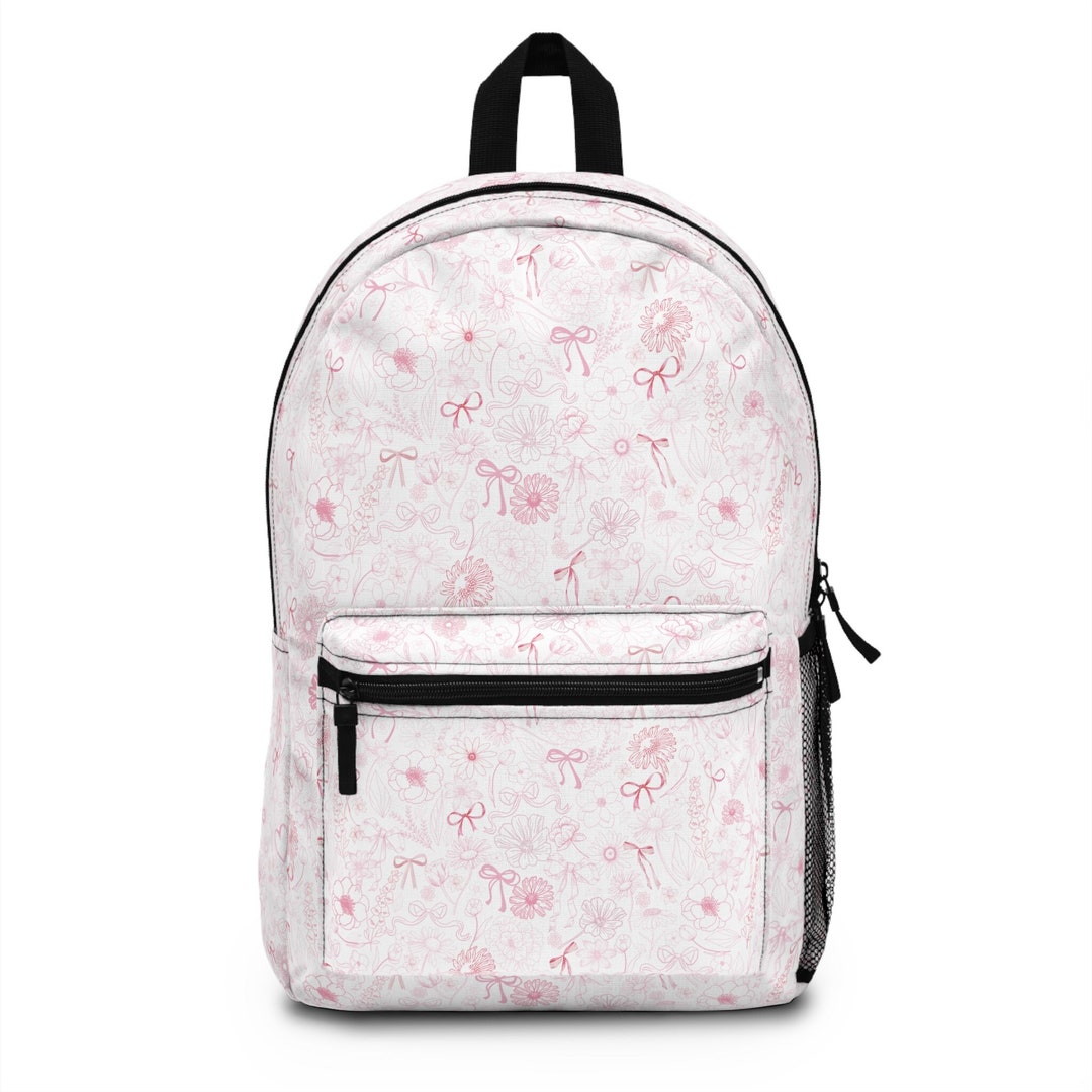 Backpack for School, Girls Pink Backpack, Coquette Backpack Pattern ...