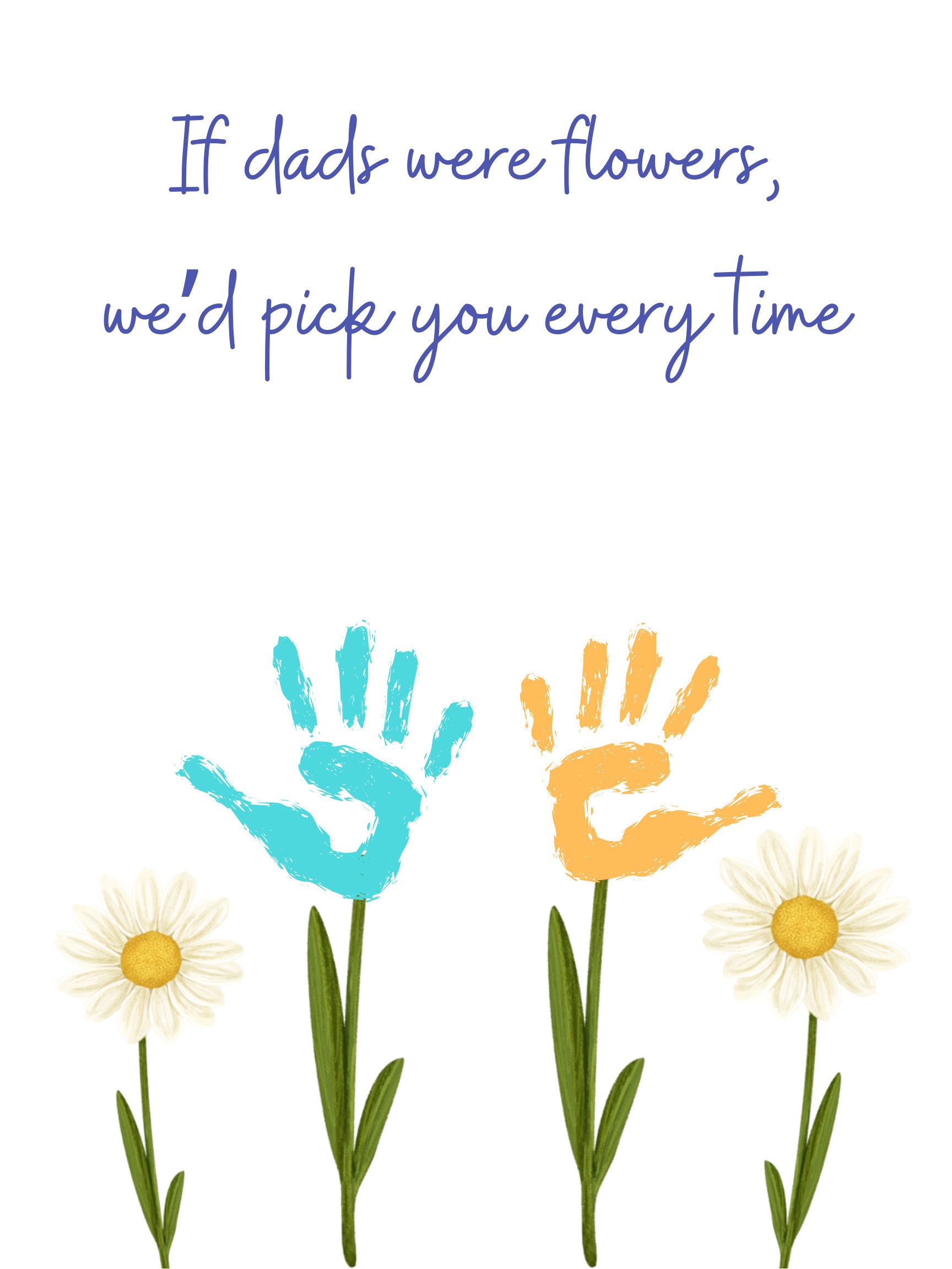 Handprint Father’s Day Gift Diy, Handprint Dad Birthday Gift, Handprint ...