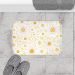 Daisy Bath Mat, Daisies Bath Mat, Girl Bathroom Mat, Daisy Bath Rug ...