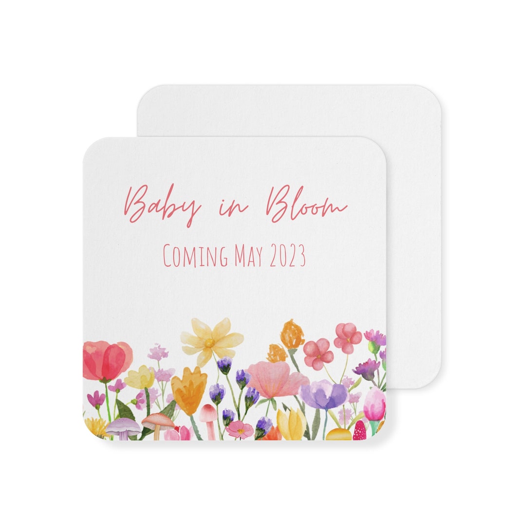 Baby Shower Coasters, Personalized Party Coasters, Custom Floral ...