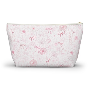 Coquette Makeup Bag, Pink Bows Toiletry Bag, Pink Coquette Cosmetic ...