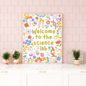 Science Lab Decor, Welcome to Science Lab Sign, Science Room Wall Art ...
