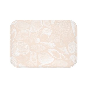 Beach Bath Mat, Boho Beach Bath Mat, Seashell Bath Mat, Beach Bathroom ...